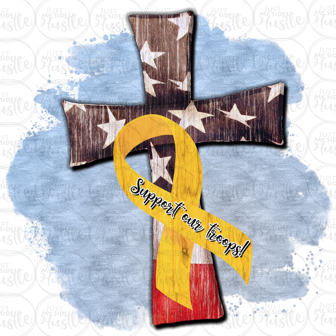 Support Our Troops Png red White and Blue Cross Sublimation Designs USA ...