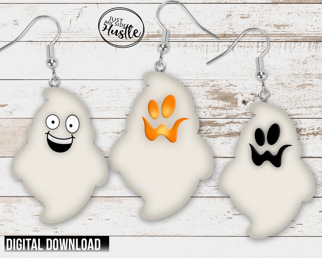 Halloween Ghosts Png Sublimation Designs - Halloween Earrings Instant Digital Download- Chubby ...