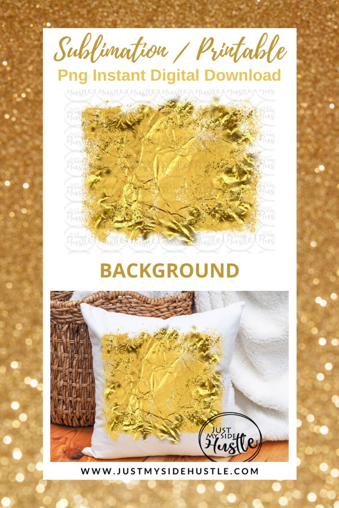 Gold Metallic Png Sublimation Background Distressed Metal | Etsy