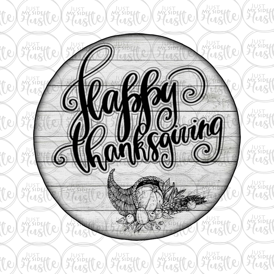 Happy Thanksgiving Shiplap Round Pumpkins Gourd Leaves Fall - Etsy