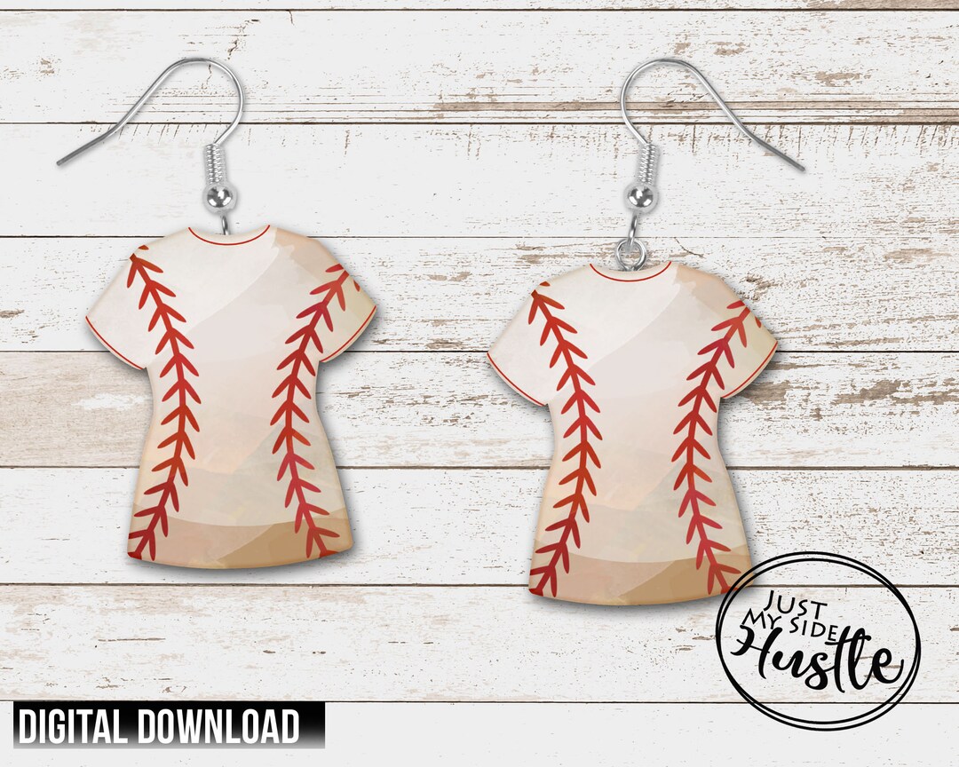 Baseball Jersey Earring Png- Sports Shirt Template Sublimation Designs ...