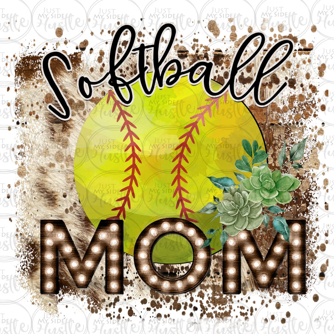 Softball Mom Clipart- Moms Love Softball Sublimation Designs- Softball ...