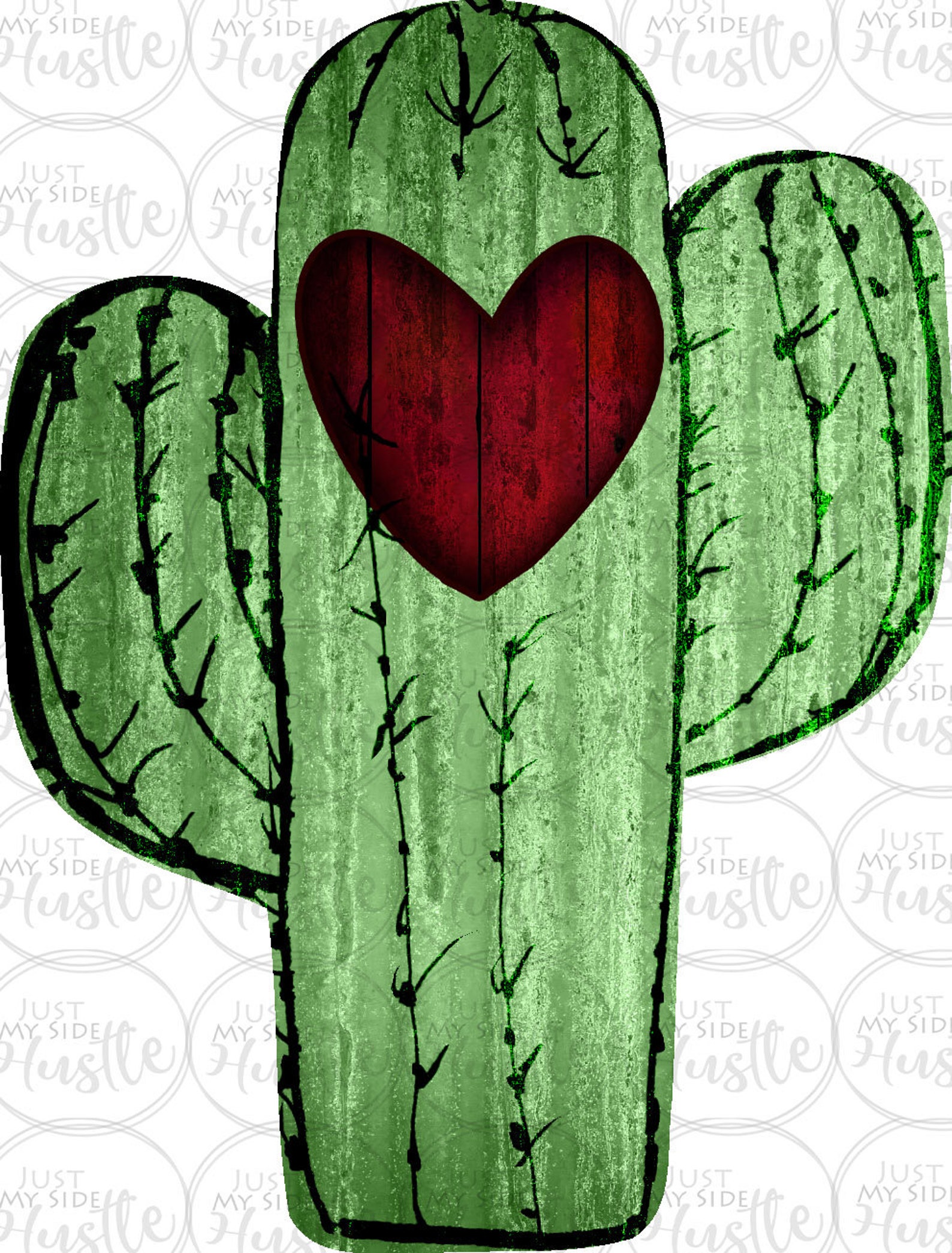 Cactus Png Cactus With Heart Sublimation Designs Cute Cactus - Etsy