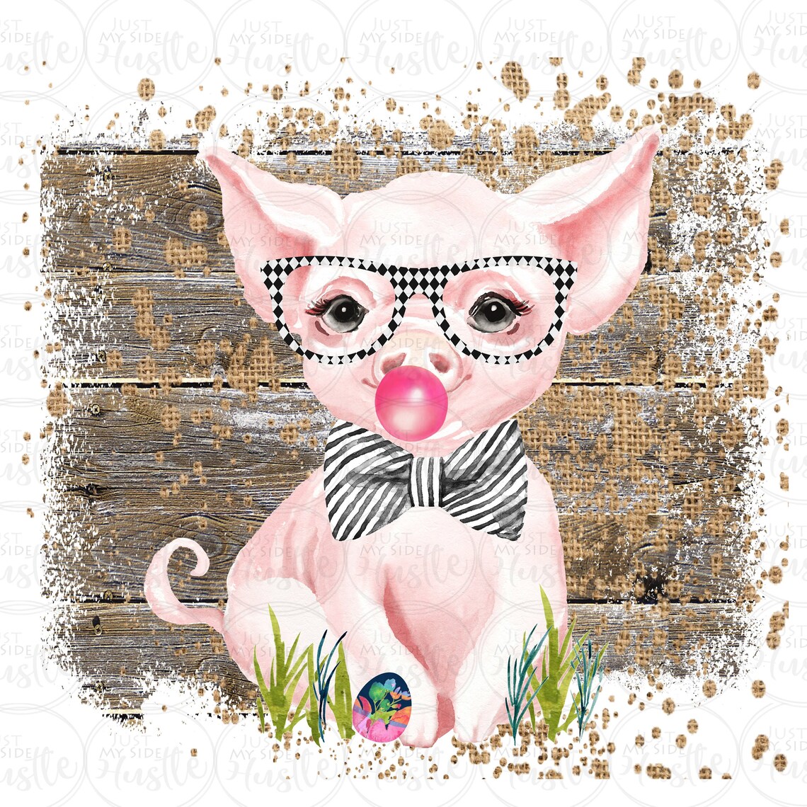 Pig With Glasses Png cute Easter Pig Sublimation Designs - Etsy