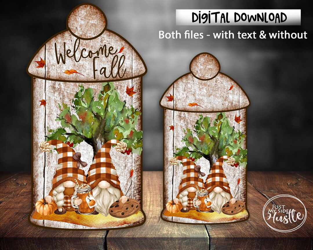 Welcome Fall Cookie Jar Png Template Cute Gnome Autumn Earring ...
