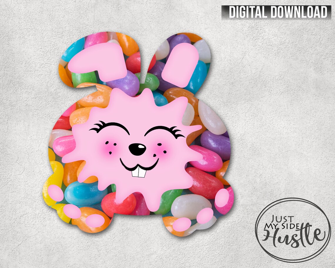 Cute Pink Bunny Png Jelly Bean Bunny Blank Template | Etsy
