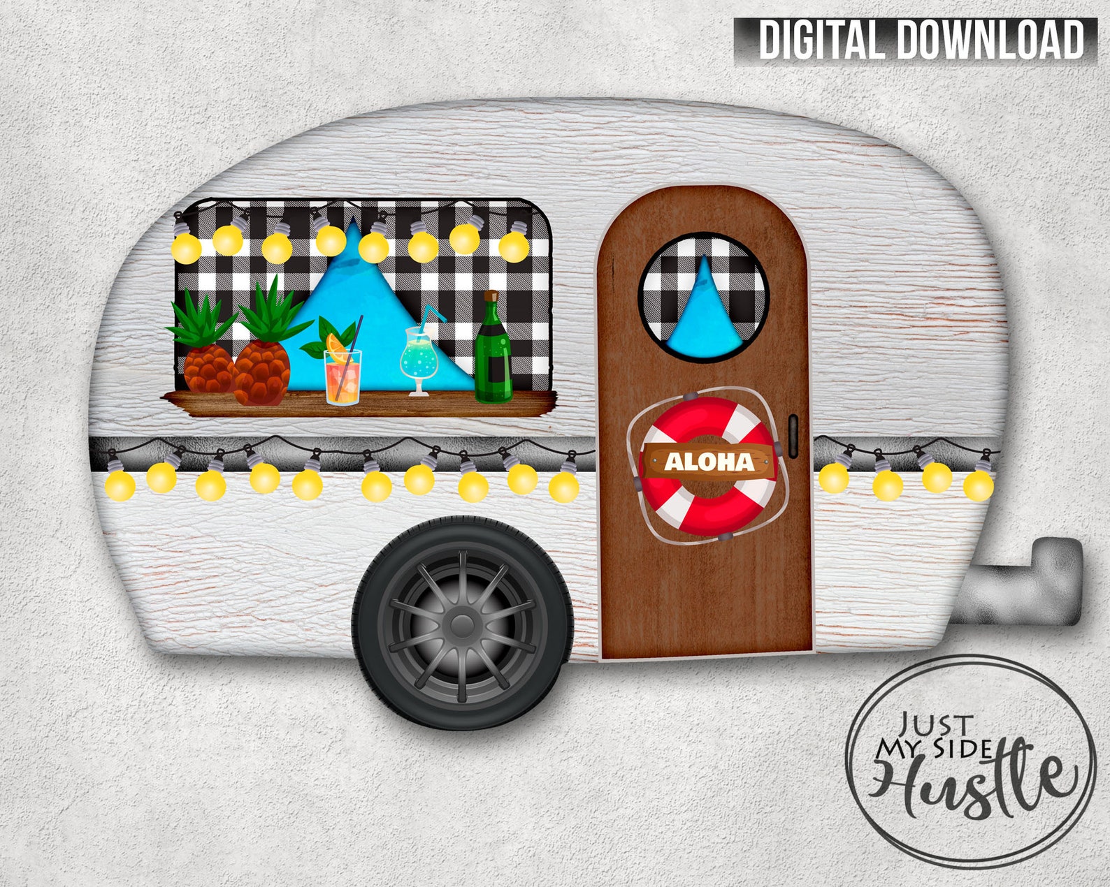 Aloha Camper Sublimation Design Png - Cute Summer Camper Template ...