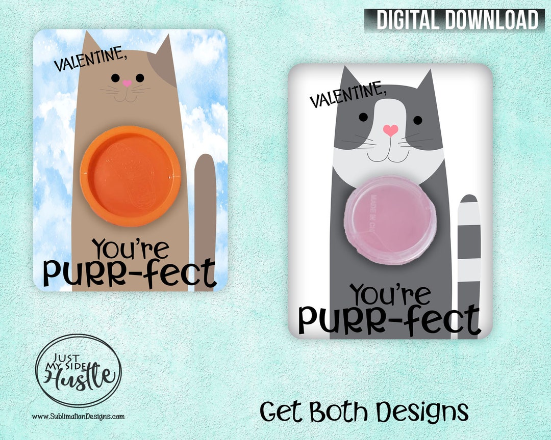 Valentine Youre Purr-fect Slime or Dough Png Valentine Playdough ...