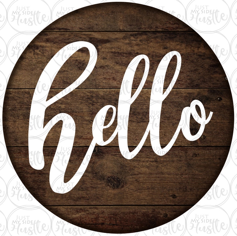 Hello Welcome Sublimation Designs Round Wall Hanger Png Front | Etsy