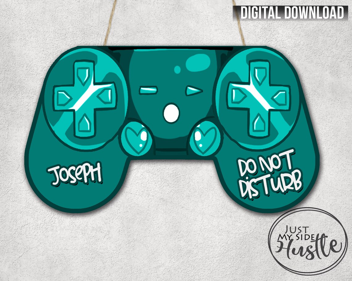 Teal Game Controller Png Doorhanger Template-gamer Sublimation - Etsy