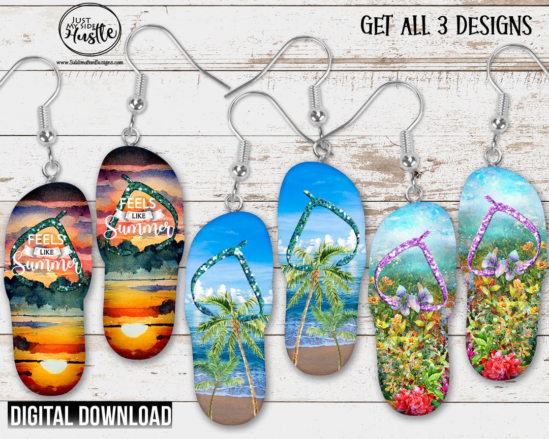 Flip Flop Bundle Png Door Hanger Template Feel Like Summer Sublimation ...