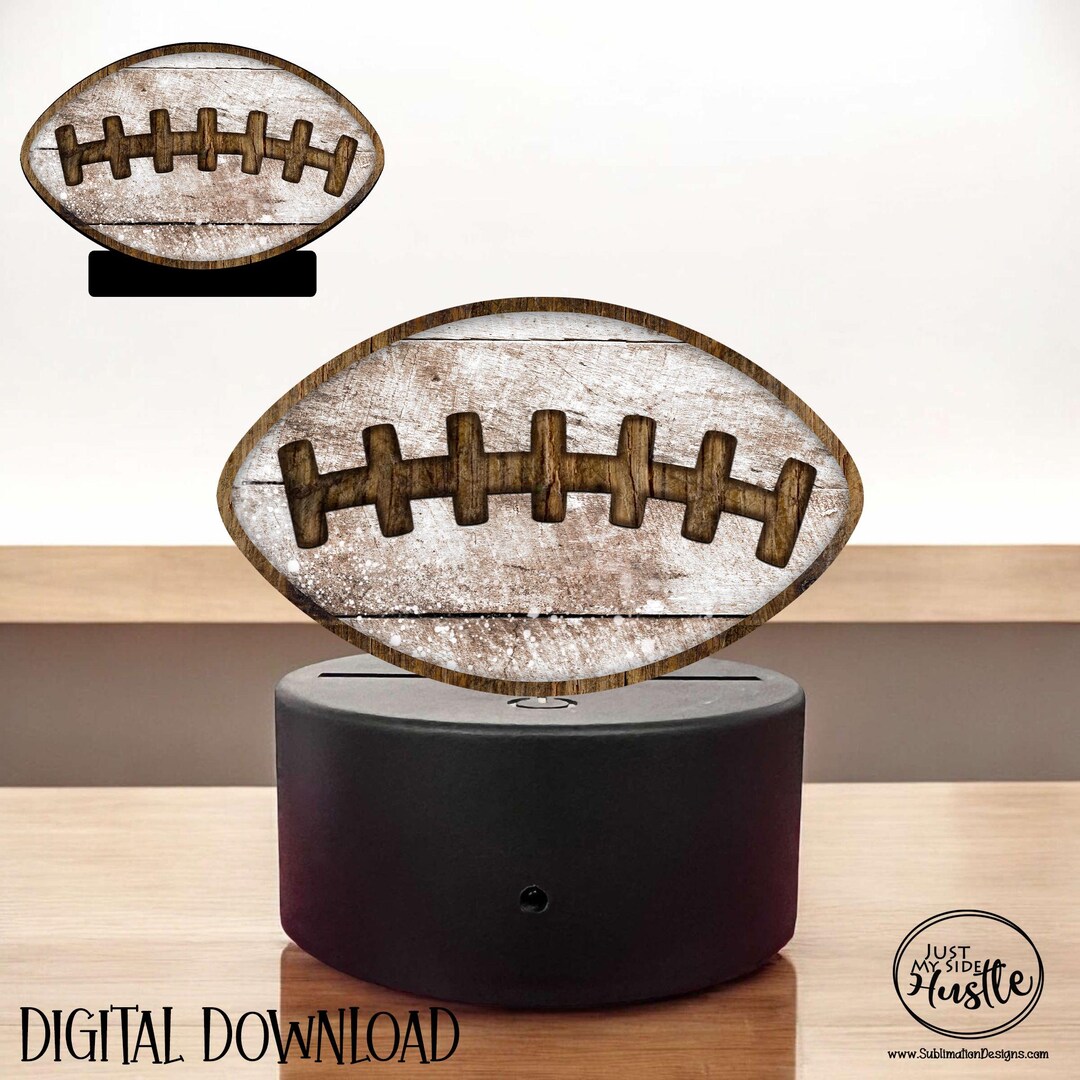 Wood Look Distressed Football PNG Sublimation Designs for Light Base ...