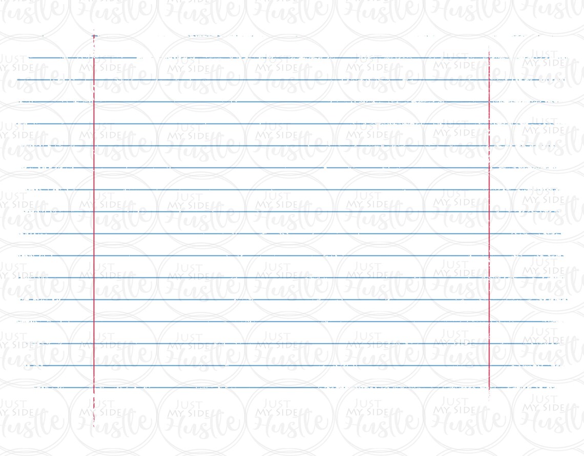 Notebook Paper Png Distressed School Paper Sublimation - Etsy