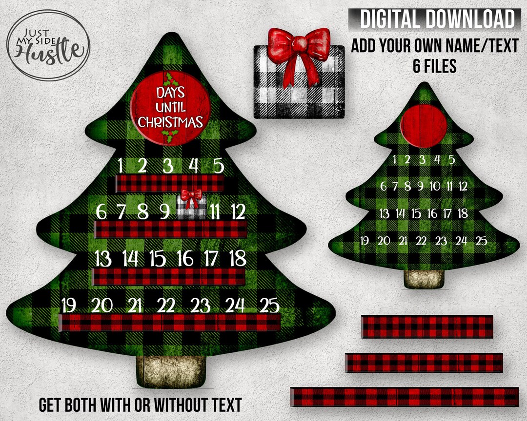 Christmas Tree Countdown Sublimation Designs Png Bundle farmhouse ...