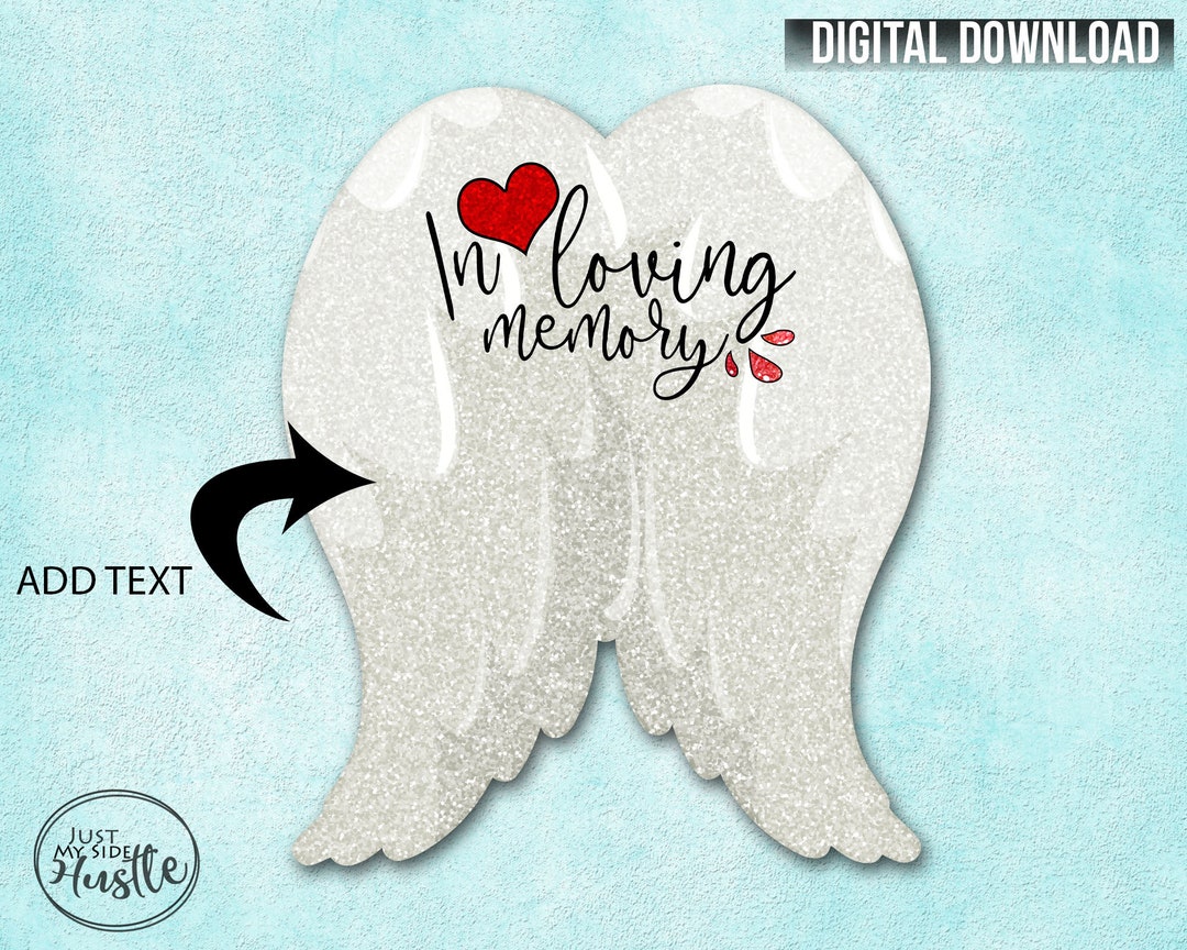 Memorial Angel Wings Sublimation Designs Wall Hanger Png-in - Etsy