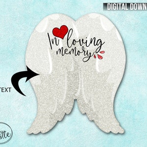 Memorial Angel Wings Sublimation Designs Wall Hanger Png-in - Etsy