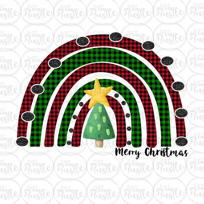 Merry Christmas Rainbow Png Season's Greetings - Etsy
