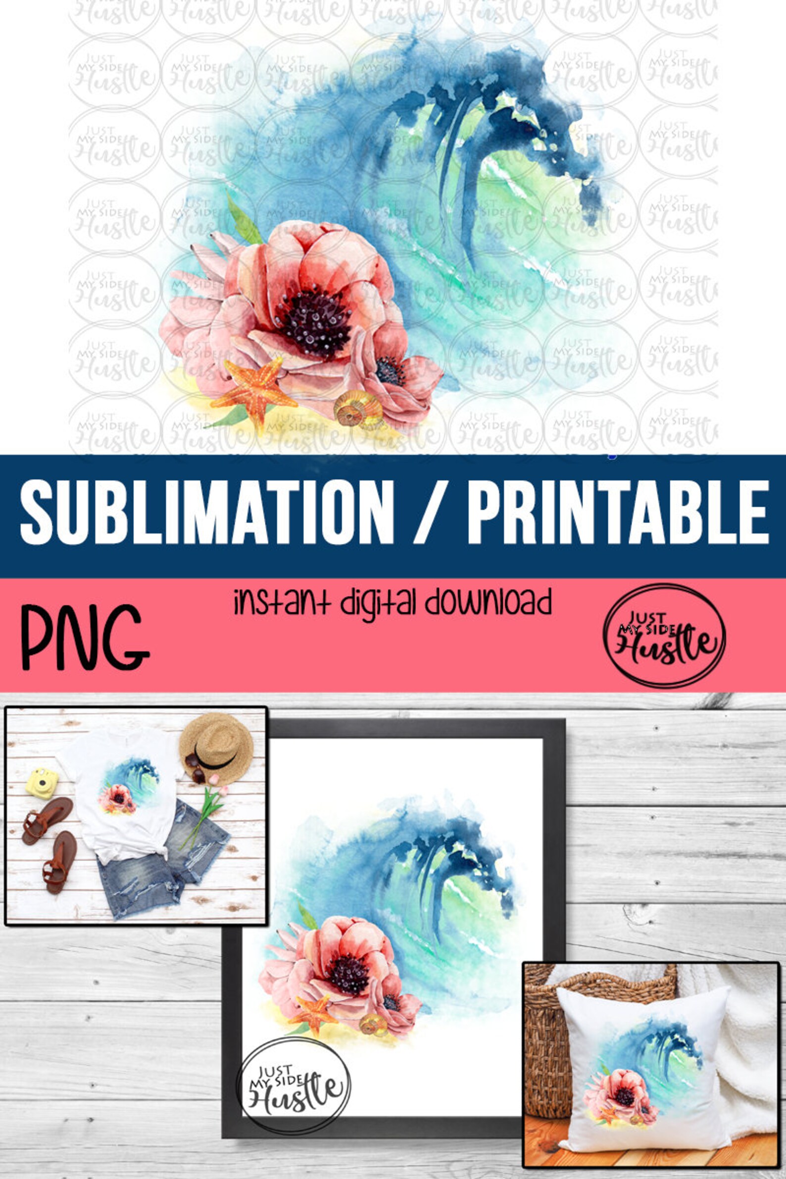 Wave Png Summertime Sublimation Designs Beach Sublimation - Etsy
