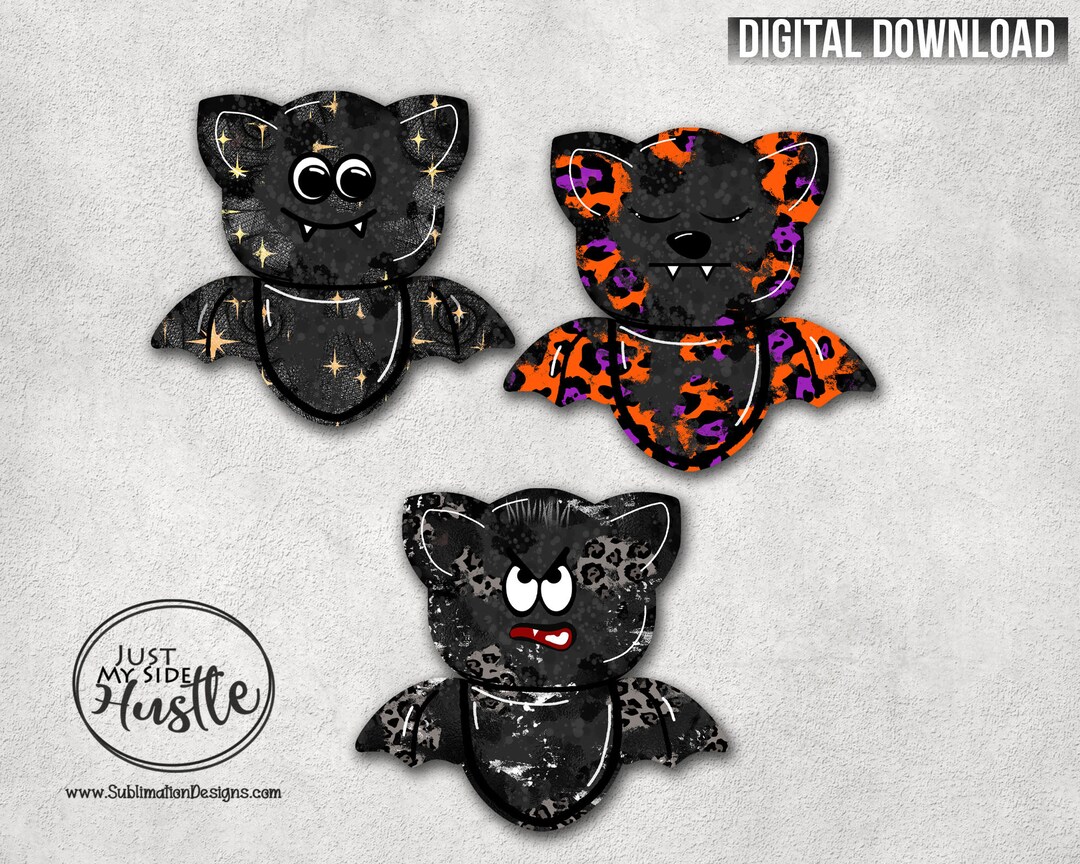 Chubby Bat PNG Halloween Bat Sublimation Designs Bat Design for Earring ...