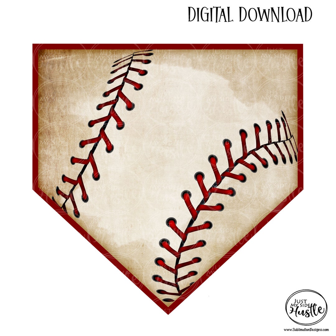 Rustic Baseball Plate Png- Dirty Baseball Base Template Sublimation ...