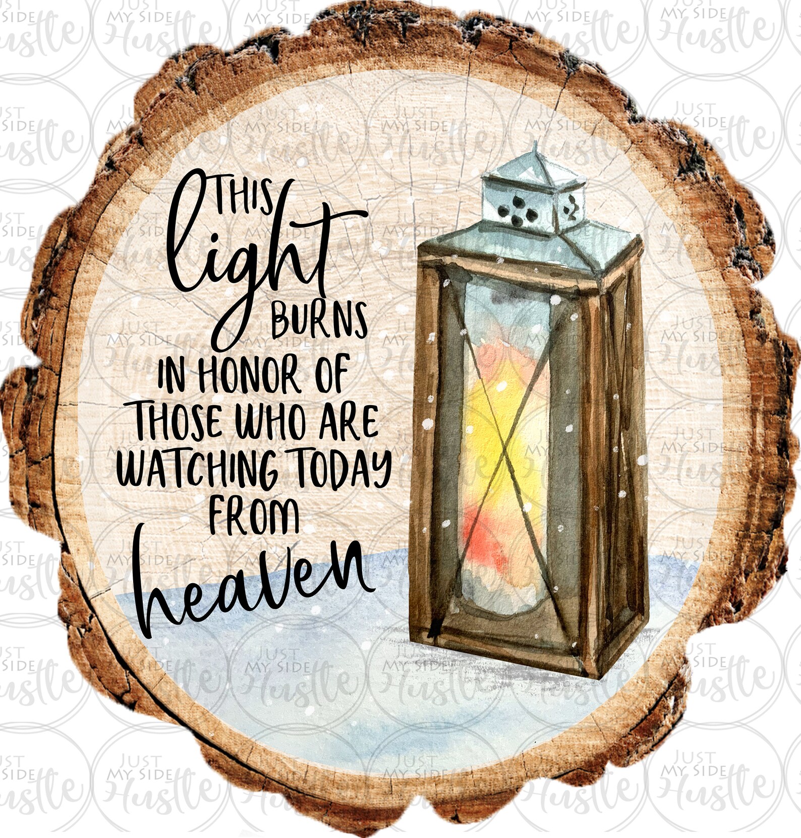Memorial Lantern Sublimation Designs Wood Slice Wall Hanger | Etsy