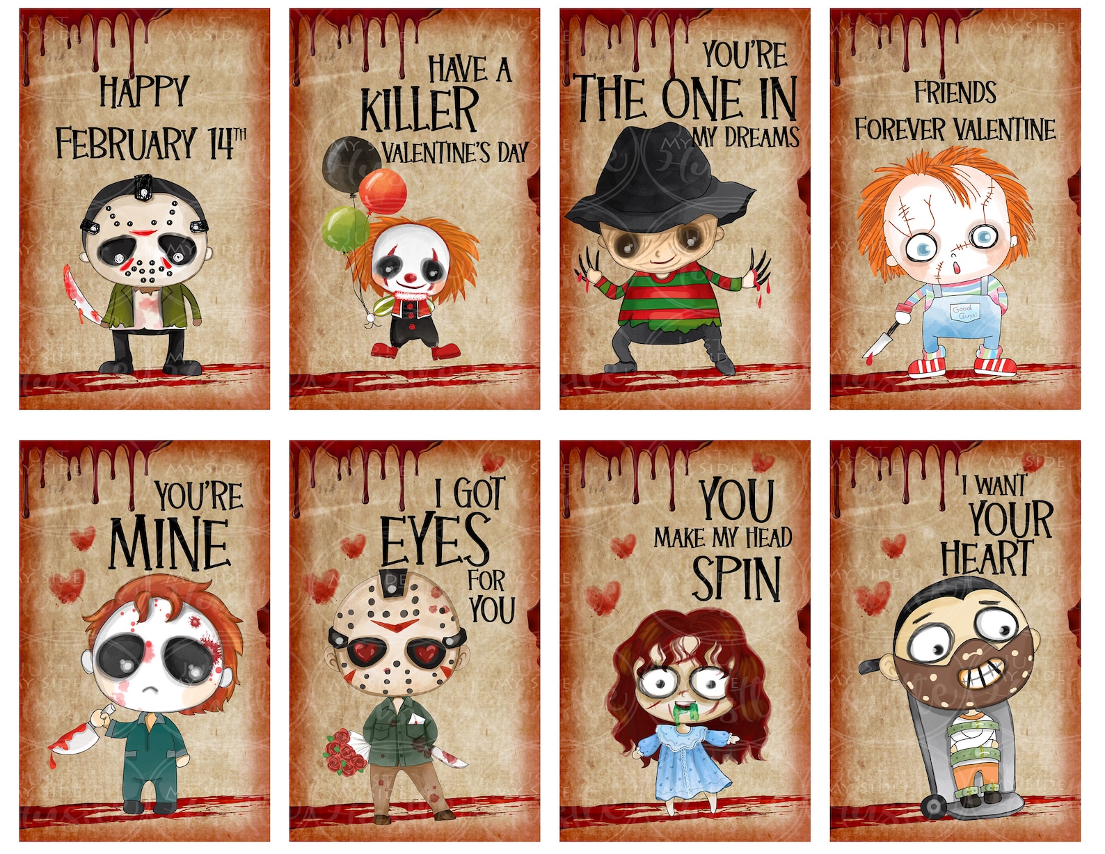 Horror Valentines Day Png Bundle Spooky Valentine Printable - Etsy