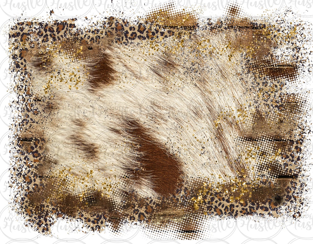 Cowhide Leopard Png Sublimation Designs Background Wood Rustic Shabby ...