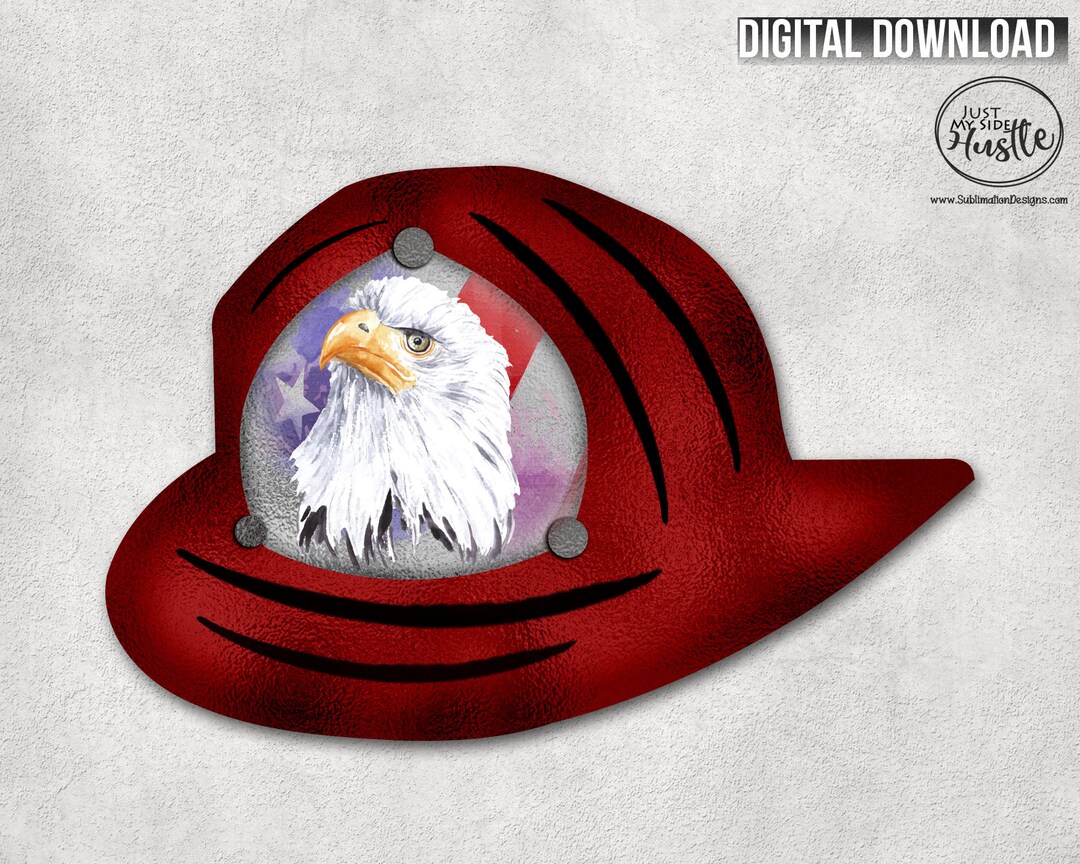 Firefighter Helmet With Eagle Png- Firefighters Hat Sublimation Designs ...