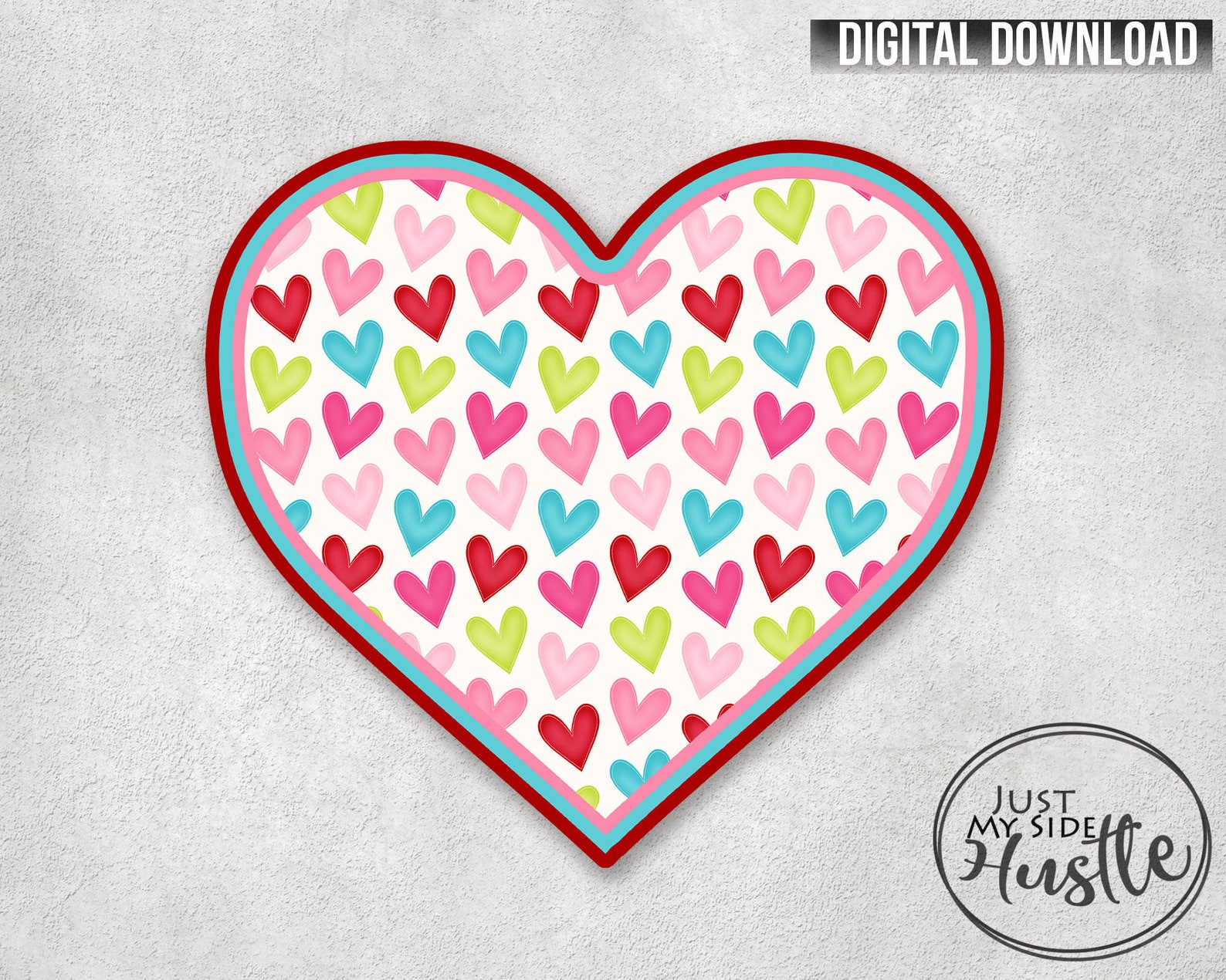 Heart Png Colorful Hearts Blank Template Sublimation - Etsy