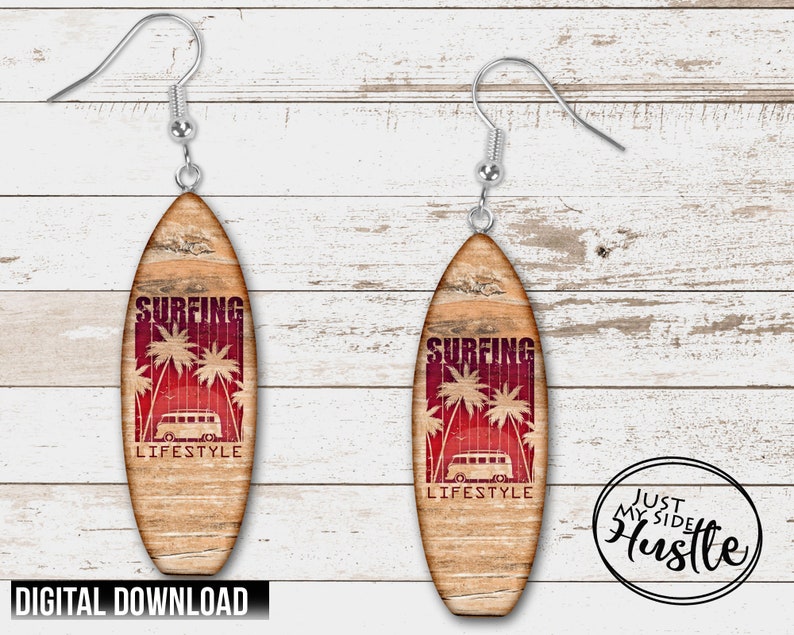 Surfing Lifestyle Surfboard Earring Blank Template-beach - Etsy