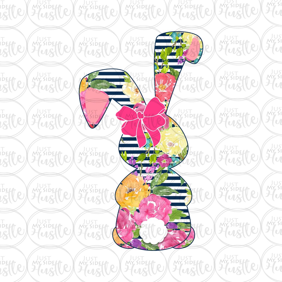 Floral Easter Bunny Png Digital Design-cute Easter Bunny Sublimation ...