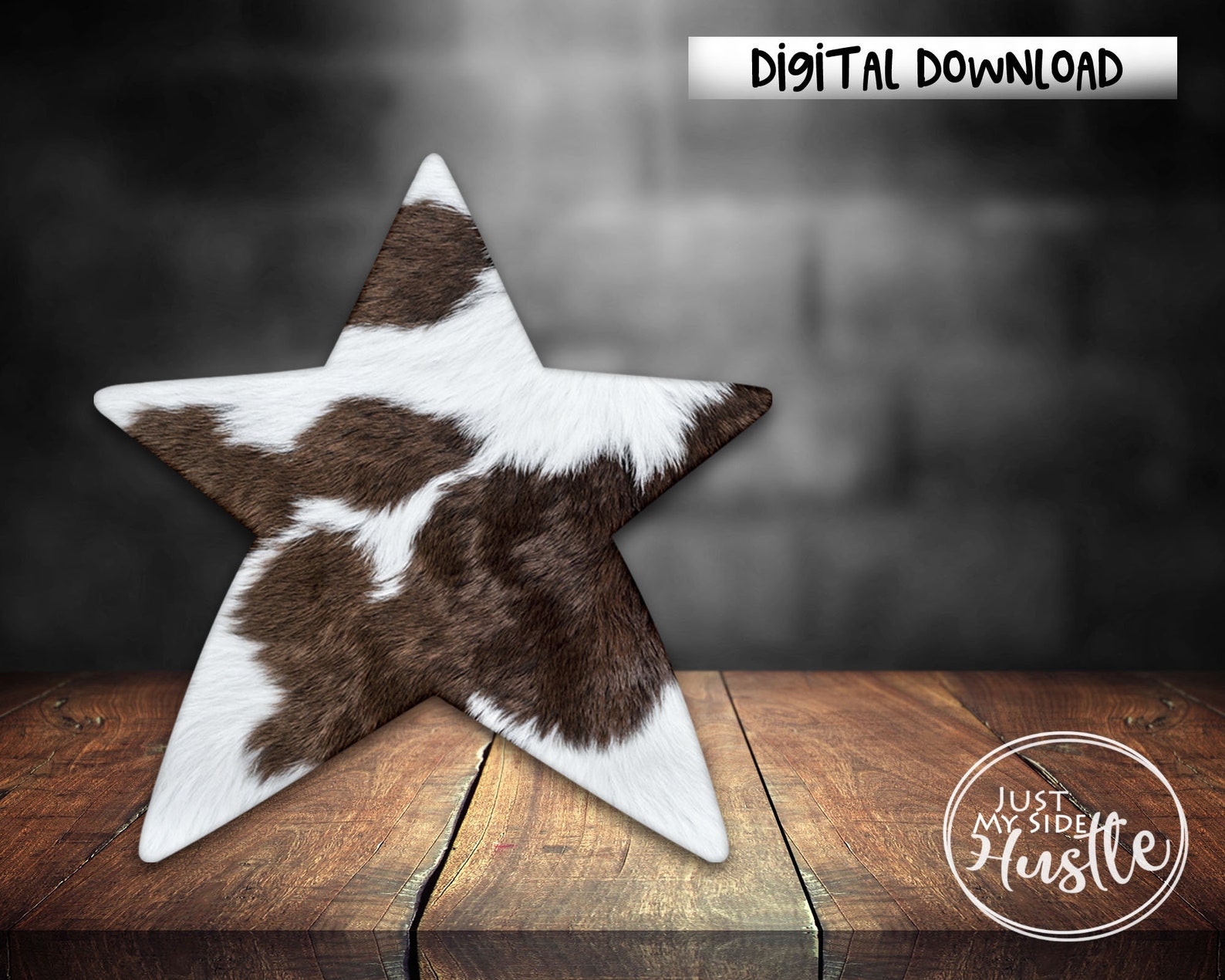 Cowhide Star Png Farmhouse Star Sublimation Designs Instant - Etsy