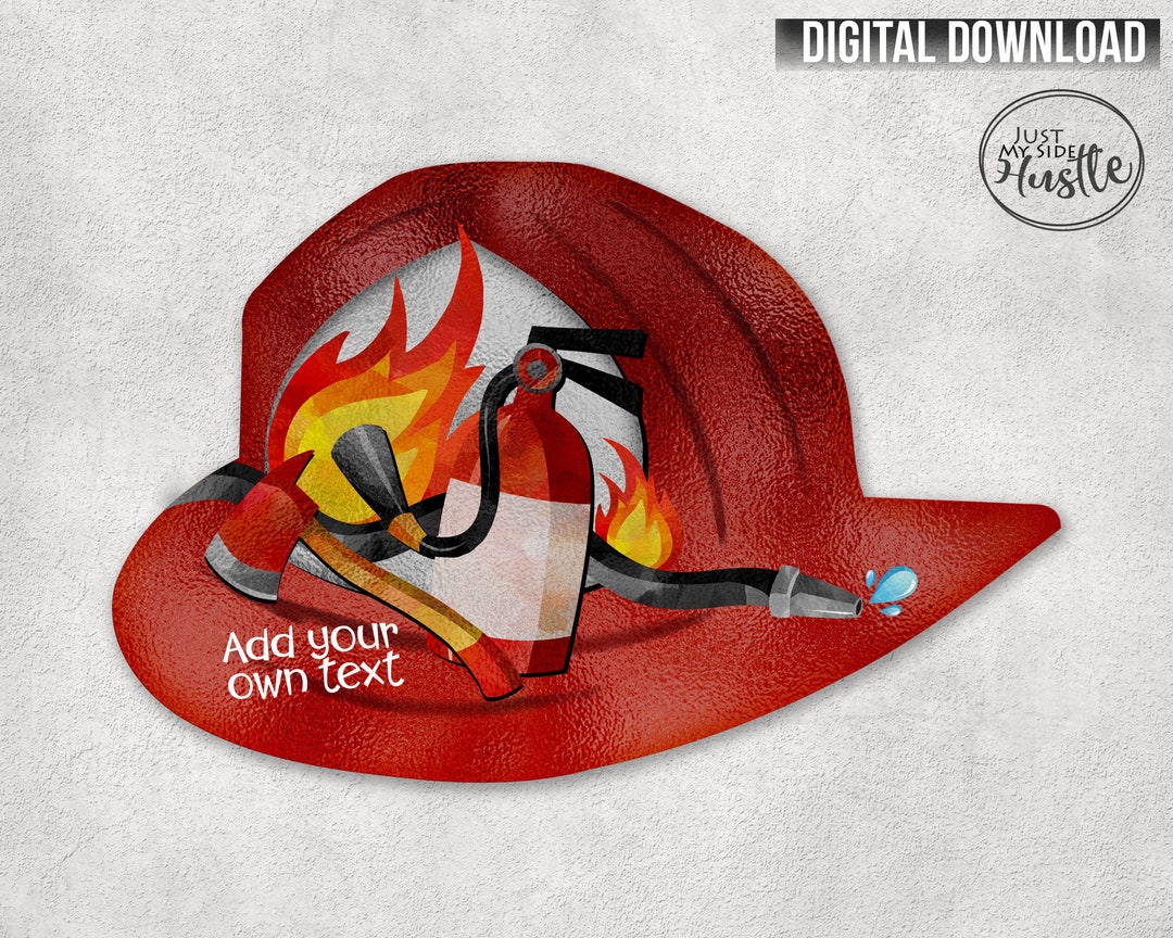 Firefighter Helmet Png- Fireman Extinguisher Hat Sublimation Designs ...