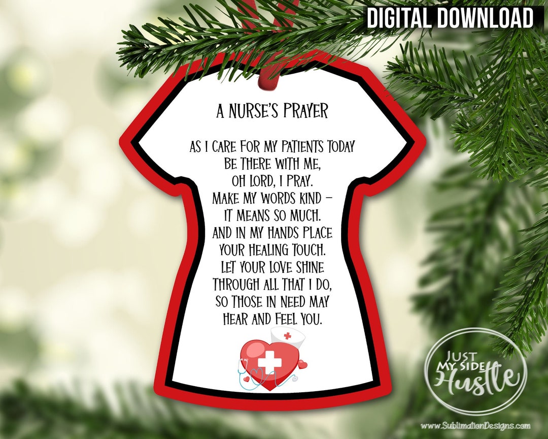 Nurses Prayer Scrub Earring Png- Nurses Shirt Template Sublimation ...