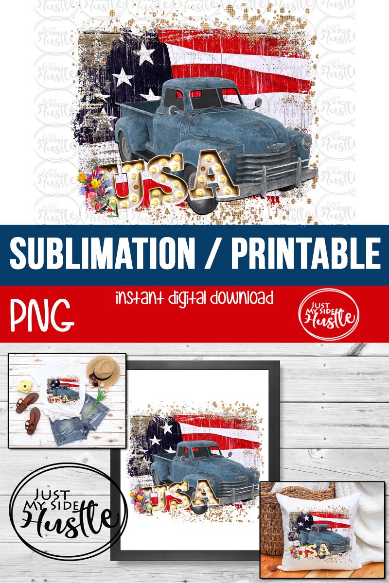 USA Png American Flag Sublimation Designs-Red White and Blue | Etsy