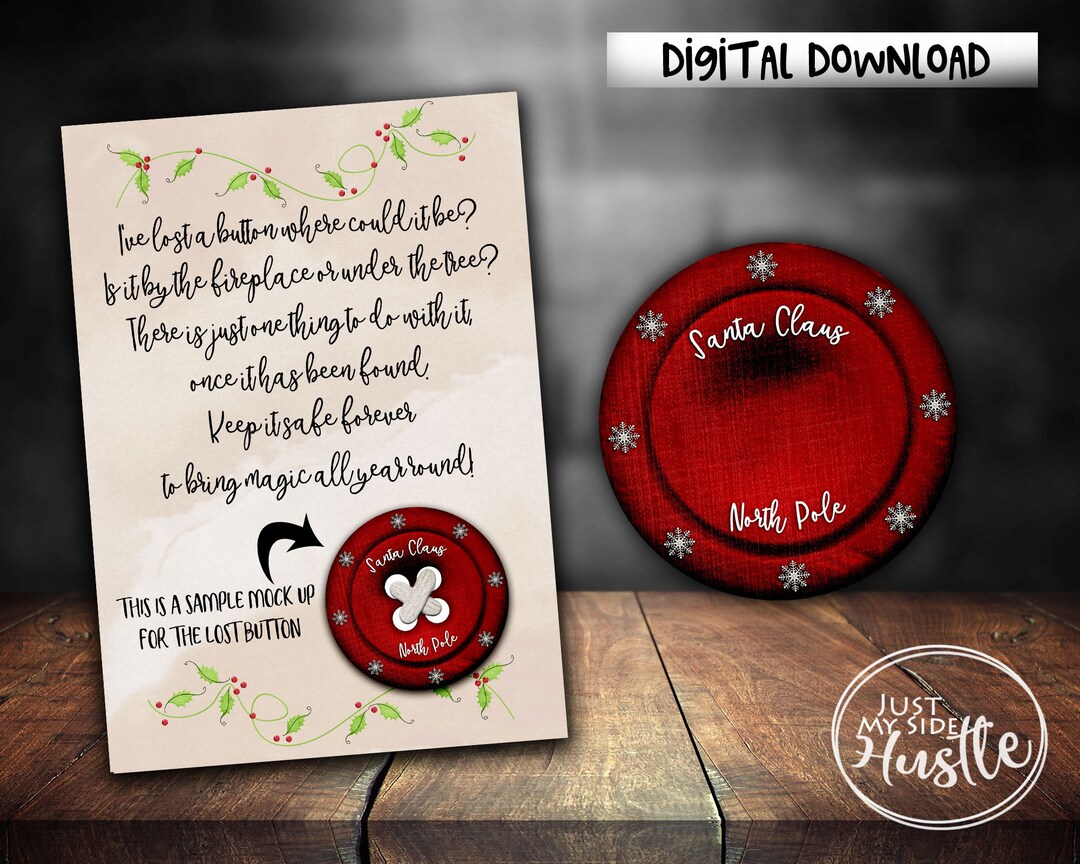 Lost Santa Claus Button Png Sublimation Template - Property of North ...