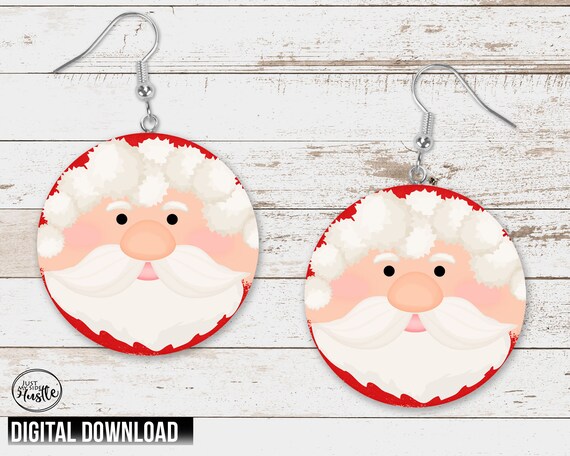 Round Santa Face Png Merry Christmas Ornament Sublimation - Etsy