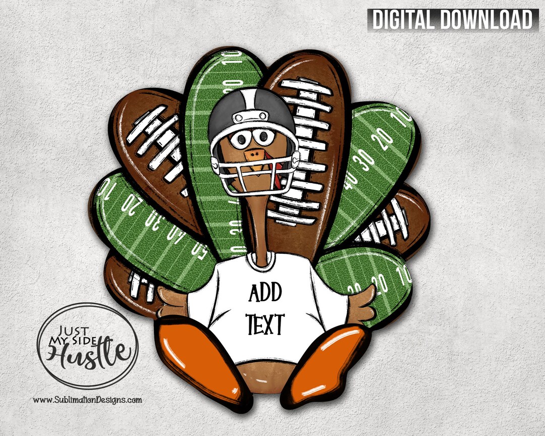 Hand Drawn Turkey Earring Template- Football Turkey Wreath Template ...
