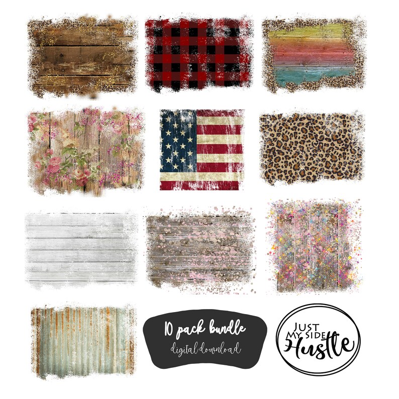 Rustic Shabby Sublimation Designs Background Bundle 10 pack | Etsy