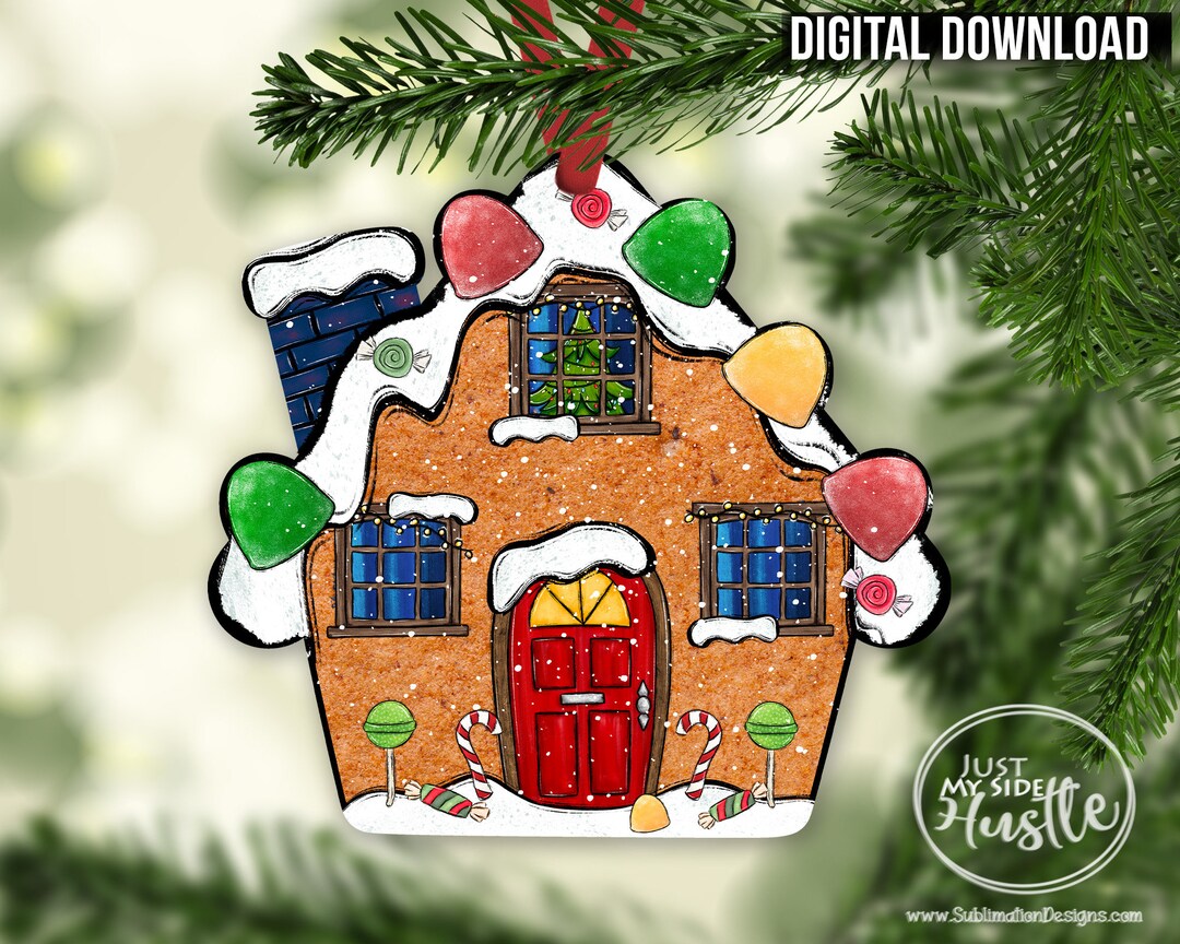 Gingerbread Gumdrop House Sublimation Designs PNG Instant Digital ...