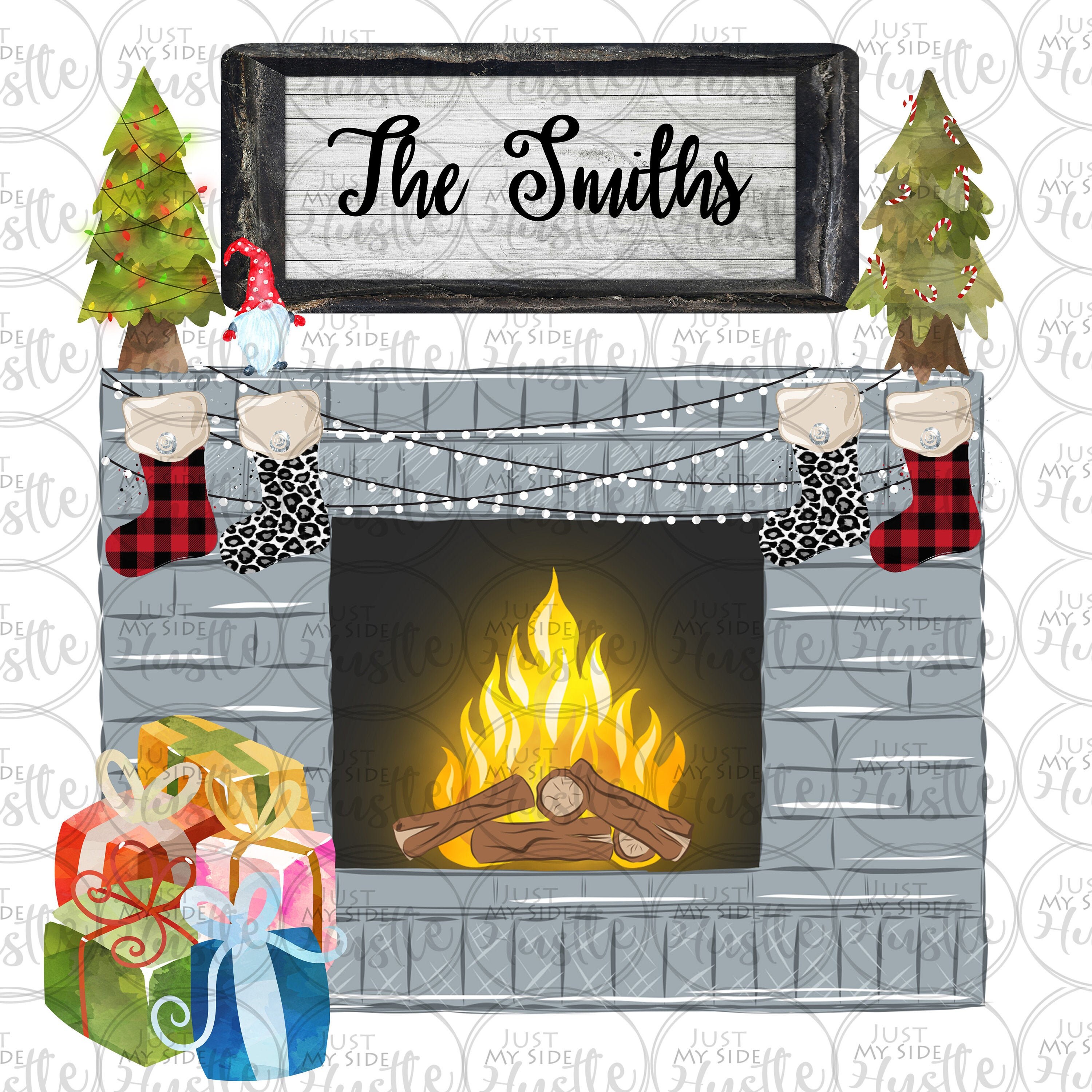 Christmas Stockings Fireplace Clipart Png