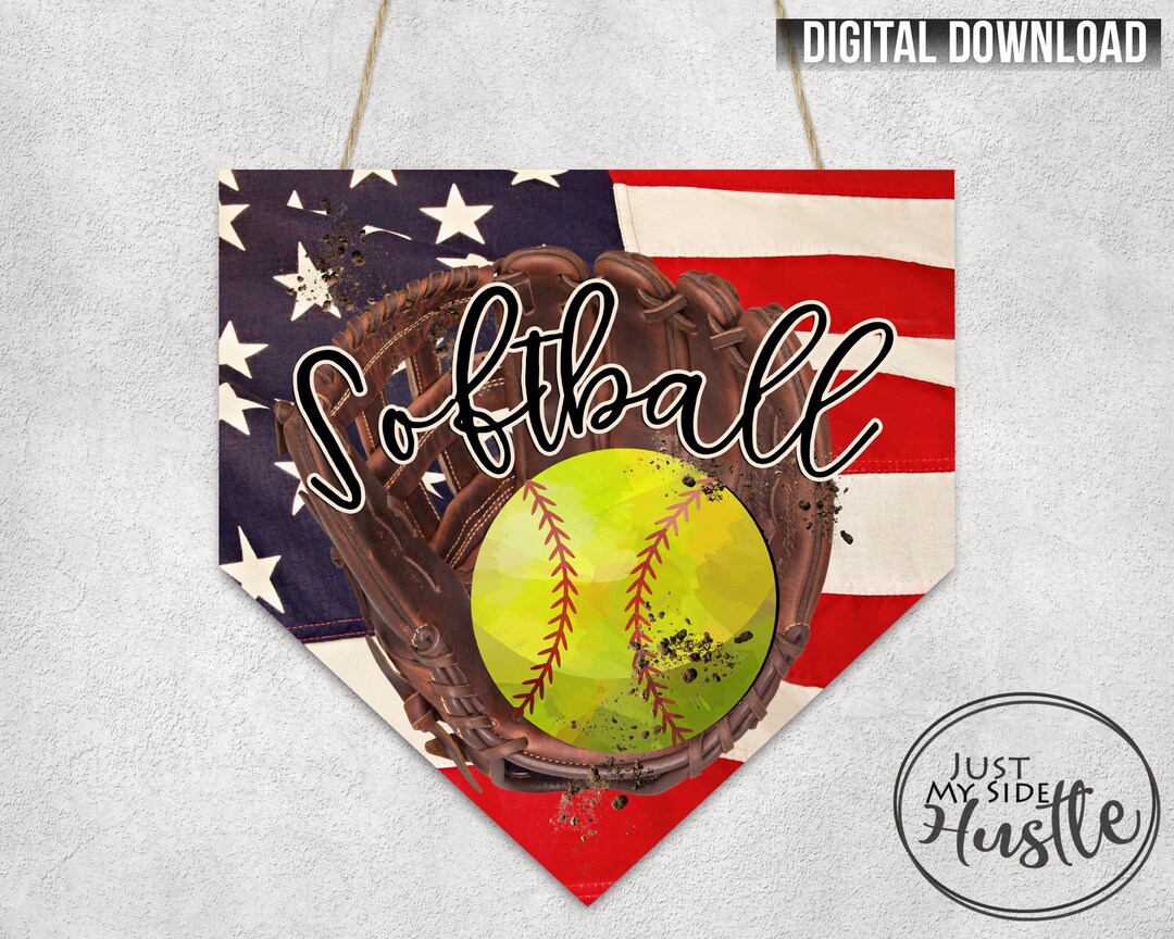 USA Softball and Glove Png Softball Plate Blank Template Sublimation ...
