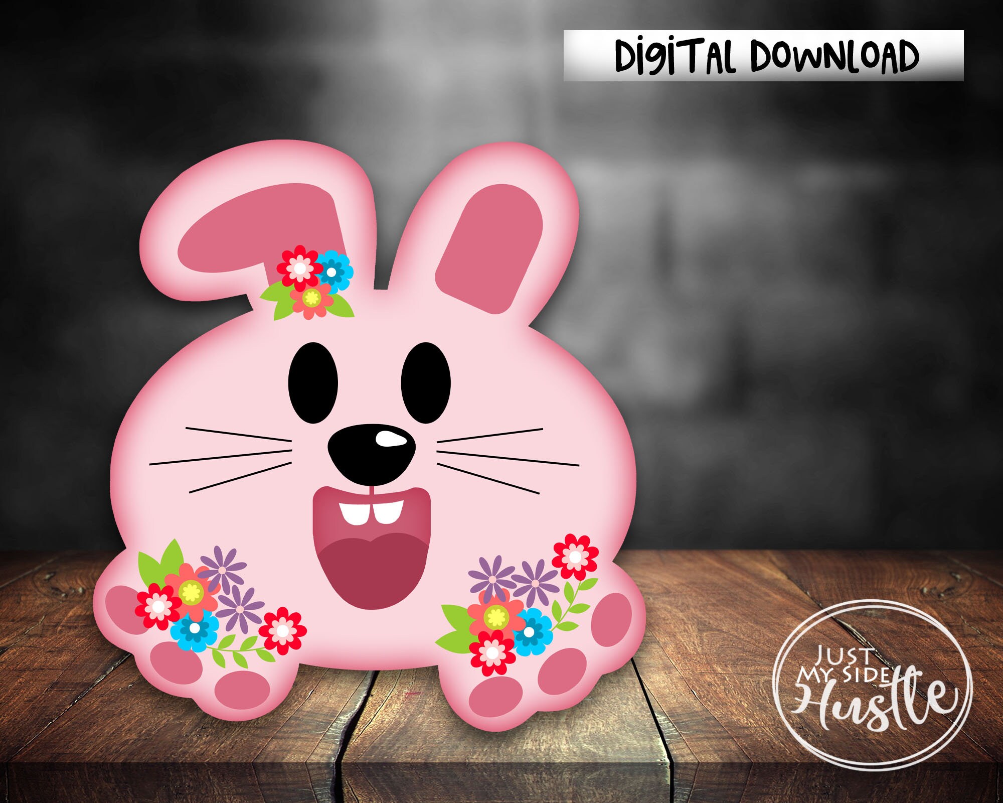 Funny Bunny Png Cute Pink Bunny Blank Template Sublimation | Etsy