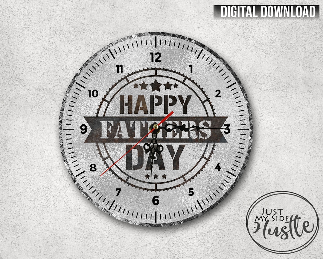 Happy Fathers Day Clock Sublimation Designs Png Template Instant