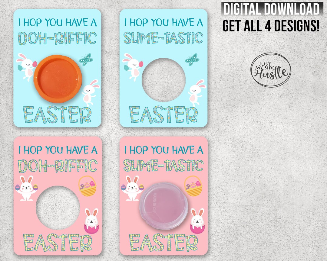 Bundle of 4 Rectangle Shape Slime Template Png - Easter Playdough ...