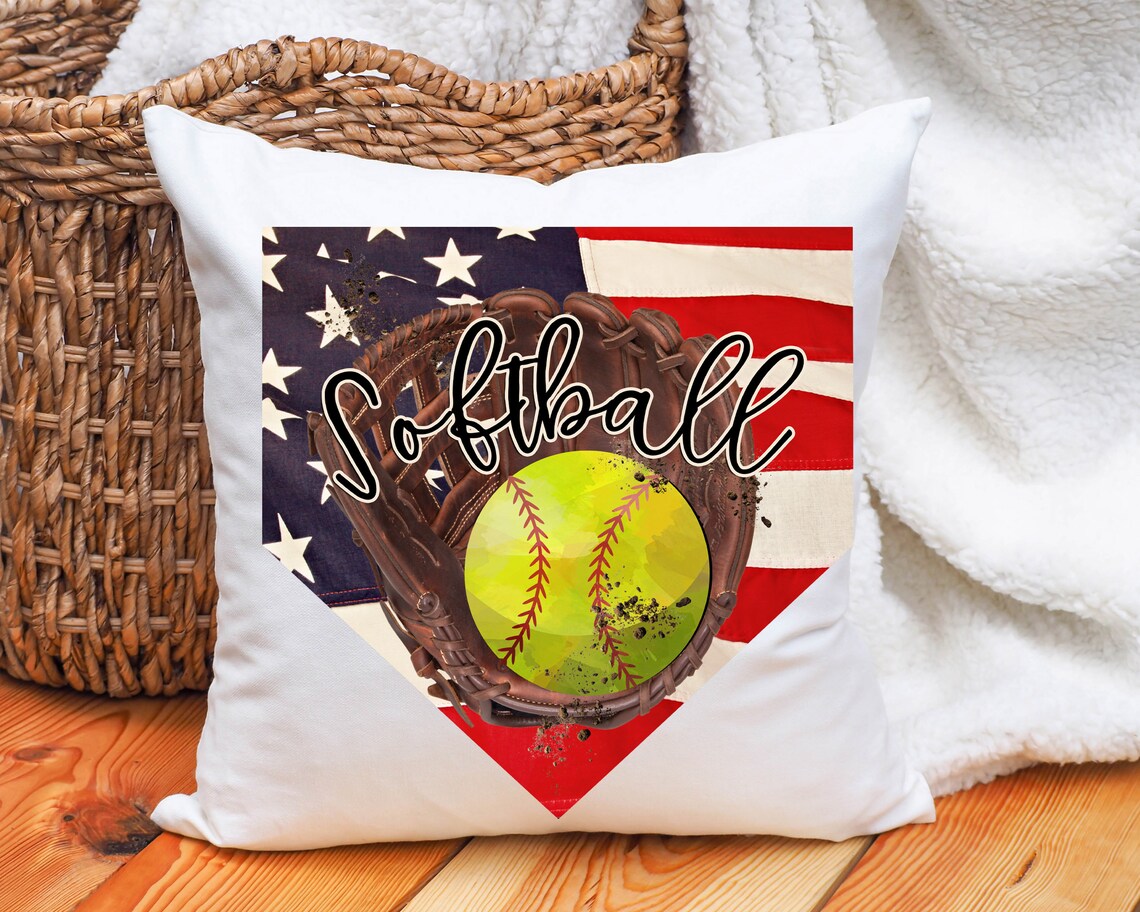 USA Softball and Glove Png Softball Plate Blank Template | Etsy