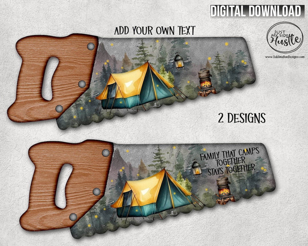 Camping Saw Sign Png- Realistic Handsaw for Sublimation Designs ...