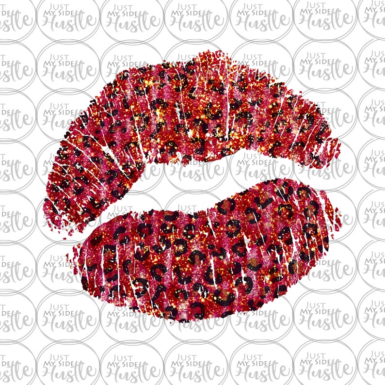 Valentine Heart Png Bundle Red Leopard Lips Sublimation - Etsy