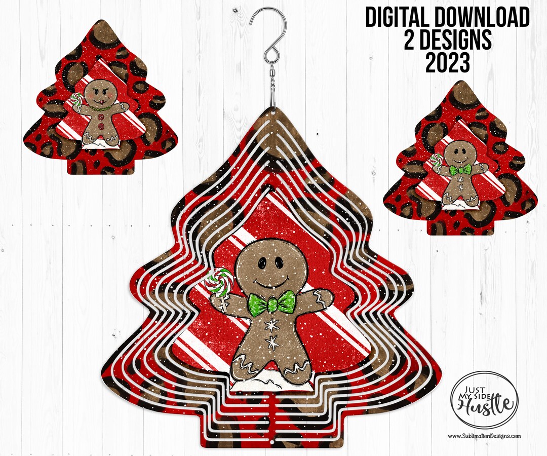 Gingerbread Tree Shaped Wind Spinner Png - Cute Christmas Tree ...