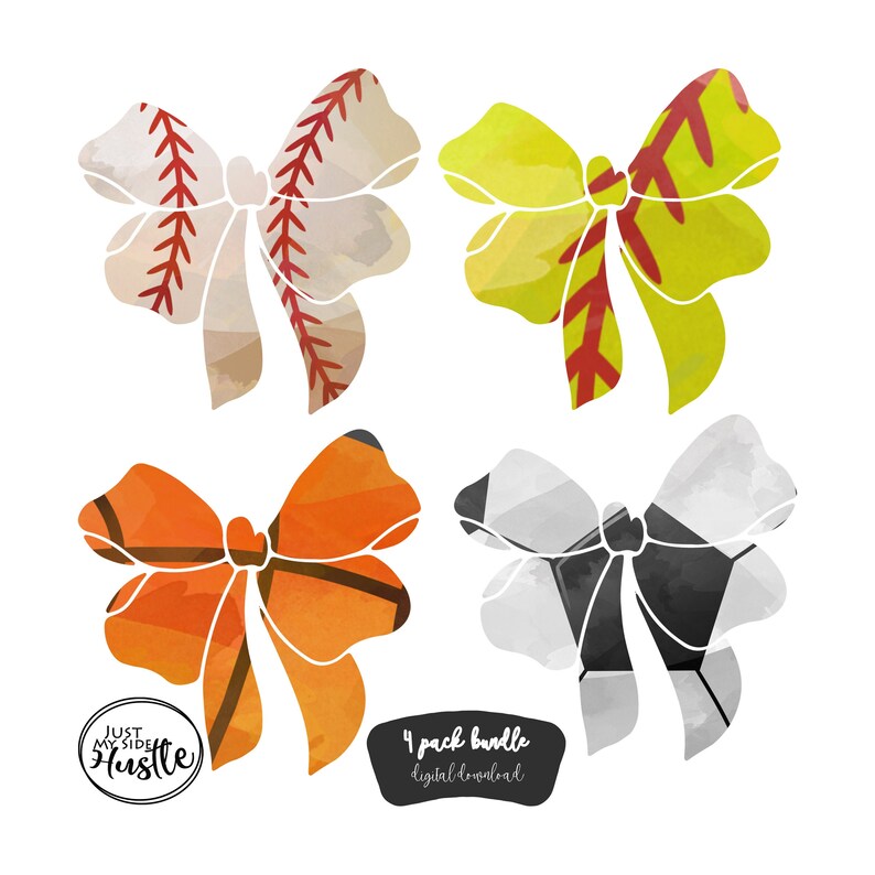 Sports Bow Sublimation Designs Bundle-softball Png Files for - Etsy